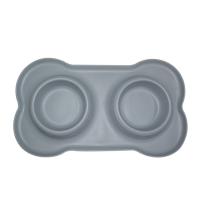 China Double Pack Silicone Pet Supplies Customized Logo Dog Pet Feeding Bowls for sale