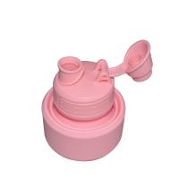 China Outdoor Sports Folding Silicone Water Bottle 500ml Pink Thermal Insulation With Lid for sale