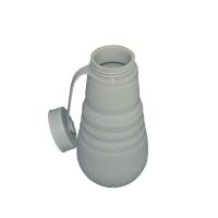 China Grey Silicone Collapsible Drinking Bottle Outdoor Sports Folding 500ml Water Bottle for sale
