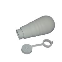 China Grey Silicone Collapsible Drinking Bottle Outdoor Sports Folding 500ml Water Bottle for sale
