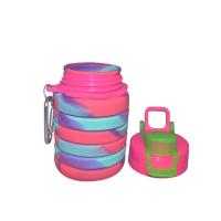 China Multi Colors Sports Silicone Drinking Bottle Foldable Customized 500ml for sale