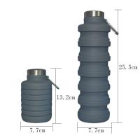China New Item Custom Logo 700ml Drink Bottle Black Silicone Water Bottle Collapsible for sale