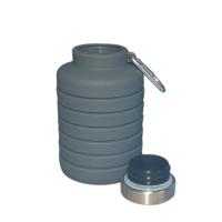 China New Item Custom Logo 700ml Drink Bottle Black Silicone Water Bottle Collapsible for sale