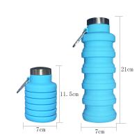 China Stocked Silicone Water Bottle 500ml Eco Friendly Collapsible Water Bottles for sale