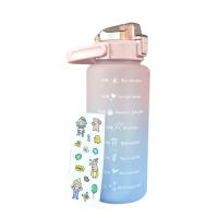 China Unisex Sports Silicone Water Bottle Customized Logo 2000ml Water Bottle With Straw for sale