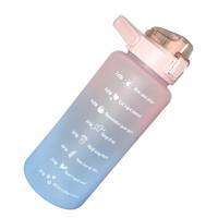 China Unisex Sports Silicone Water Bottle Customized Logo 2000ml Water Bottle With Straw for sale