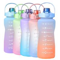 China Unisex Sports Silicone Water Bottle Customized Logo 2000ml Water Bottle With Straw for sale