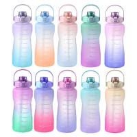China Unisex Sports Silicone Water Bottle Customized Logo 2000ml Water Bottle With Straw for sale