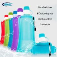 China 0.5L Collapsible Silicone Water Bottle Daily Portable Outdoor Sports Water Bottle for sale