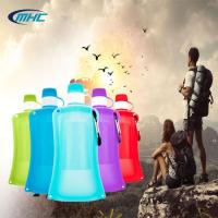 China 0.5L Collapsible Silicone Water Bottle Daily Portable Outdoor Sports Water Bottle for sale
