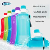 China Silicone Bag Pouch Hiking Customized Double Sealing Collapsible 500ml Drinking Water for sale