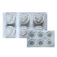 China Cake Decoration Rose Shaped Silicone Mould 3D Food Grade Soap Molds for sale