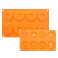 China 8 Cavity 3D Silicone Cake Moulds Doughnut Shape Custom Made Soap Molds for sale