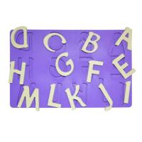 China OEM Silicone Letter Cake Molds Fondant English Learning Alphabet Cake Mould for sale