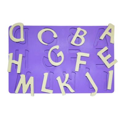 China OEM Silicone Letter Cake Molds Fondant English Learning Alphabet Cake Mould for sale