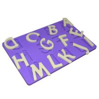 China OEM Silicone Letter Cake Molds Fondant English Learning Alphabet Cake Mould for sale