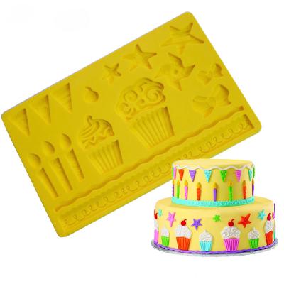 China Multi Layer Silicone Baking Utensils Birthday Wedding Fondant Molds For Cake for sale