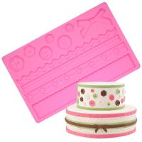 China Cupcake Silicone Baking Utensils Diy Fondant Lace Moulds For Cake Decorating for sale