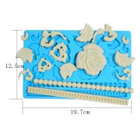China Flower Silicone Baking Utensils Cake Making Furniture Lace Silicone Fondant Molds for sale