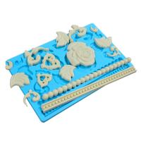 China Flower Silicone Baking Utensils Cake Making Furniture Lace Silicone Fondant Molds for sale
