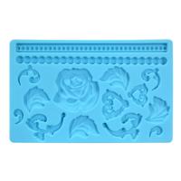 China Flower Silicone Baking Utensils Cake Making Furniture Lace Silicone Fondant Molds for sale