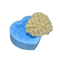 China Food Grade Silicone Baking Utensils Fondant Cake Heart Rose 3d Silicone Mold for sale