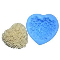 China Food Grade Silicone Baking Utensils Fondant Cake Heart Rose 3d Silicone Mold for sale