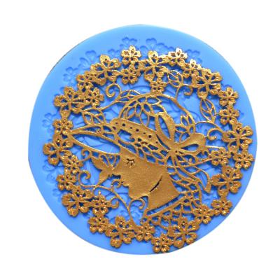 China Handmade Silicone Baking Utensils Round Lace Mat Mold Cake Decorating for sale