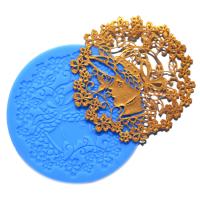 China Handmade Silicone Baking Utensils Round Lace Mat Mold Cake Decorating for sale