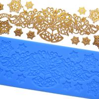 China Edible Flexible Silicone Baking Utensils Cake Lace Mats Disposable Customized for sale