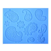 China Reusable Silicone Baking Utensils Edible Square Lace Mats For Cake Decorating for sale
