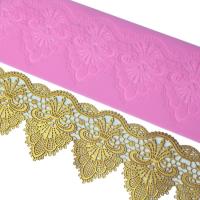 China Homemade Silicone Baking Utensils Stocked Fondant Lace Moulds For Cake Decorating for sale