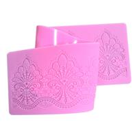 China Homemade Silicone Baking Utensils Stocked Fondant Lace Moulds For Cake Decorating for sale