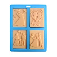 China New Design Customize Food Grade 4 Cavity Silicone Soap Mould Sustainable for sale