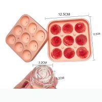 China Silicone Small Rose Shaped Ice Cubes Maker Sustainable 9 Cavity 1.2 Inch for sale