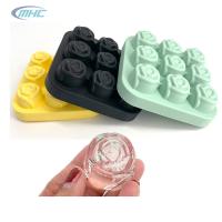 China Silicone Small Rose Shaped Ice Cubes Maker Sustainable 9 Cavity 1.2 Inch for sale