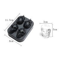 China Summer Silicone Ice Mold Sustainable 3D Skull Ice Cube Mold Customized for sale