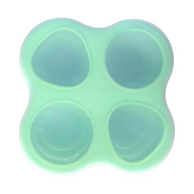 China 4 Cavities Silicone Kitchen Tool Baby Food Freezer Storage Trays With Lid for sale