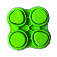 China 4 Cavities Silicone Kitchen Tool Baby Food Freezer Storage Trays With Lid for sale