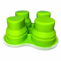 China 4 Cavities Silicone Kitchen Tool Baby Food Freezer Storage Trays With Lid for sale