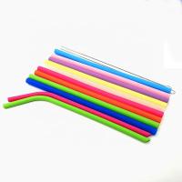 China Custom Foldable Reusable Silicone Drinking Straws Eco Friendly With Cleaning Brush for sale