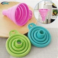 China Mini Collapsible Silicone Kitchen Funnels Oil Liquid Reusable Customized Food Grade for sale