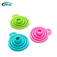 China Mini Collapsible Silicone Kitchen Funnels Oil Liquid Reusable Customized Food Grade for sale