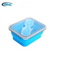 China Reusable Silicone Collapsible Lunch Box Customized Food Storage Silicone Container for sale