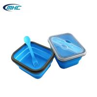 China Reusable Silicone Collapsible Lunch Box Customized Food Storage Silicone Container for sale