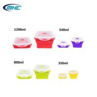 China Reusable Silicone Collapsible Lunch Box Customized Food Storage Silicone Container for sale