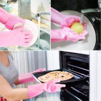 China Kitchen Silicone Dishwashing Gloves Reusable Heat Resistant Customized for sale