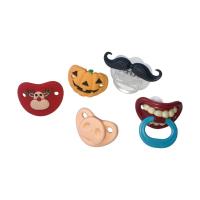 China Streamline Silicone Baby Pacifier Halloween Pumpkin Shape Food Grade Dummies for sale