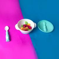 China BPA Free Silicone Baby Bowl With Spoon Customized Kids Dining for sale