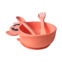 China Panda Shape Baby Silicone Products BPA Free Portable Silicone Bowl And Spoon for sale